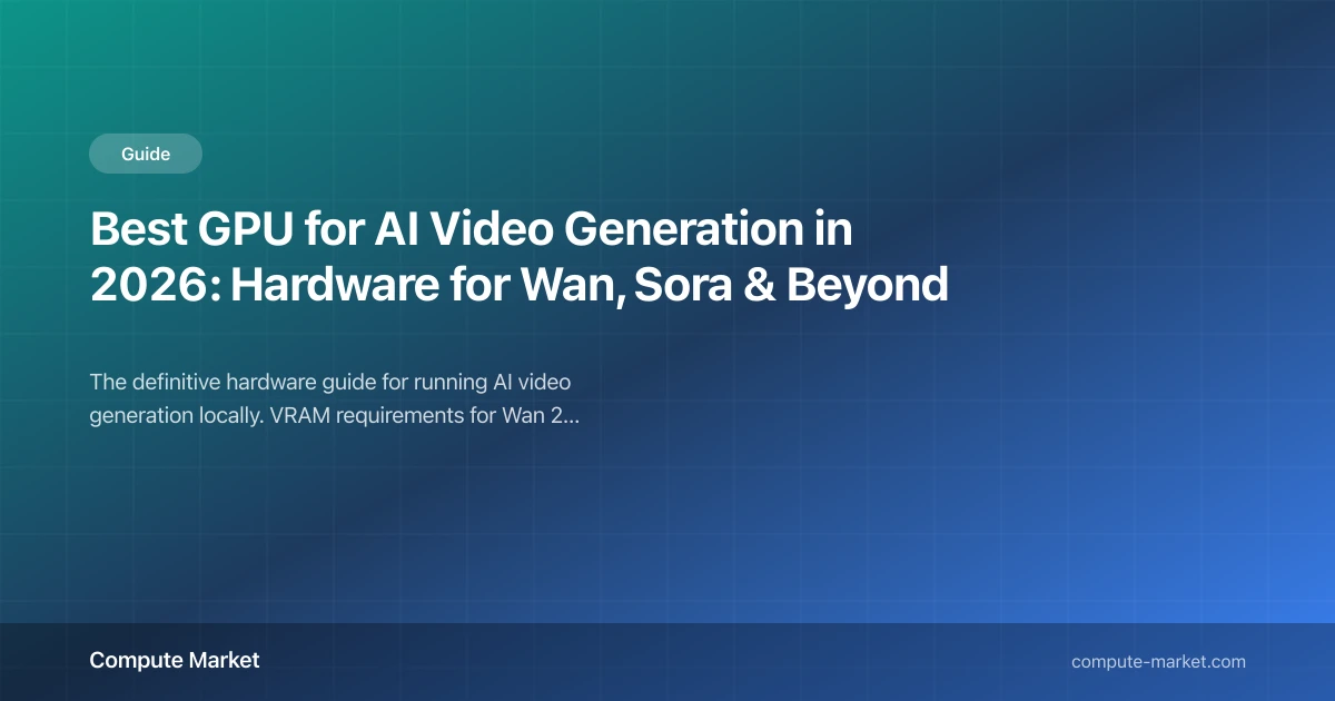 Best GPU for AI Video Generation 2026 — Wan & Sora | Compute Market