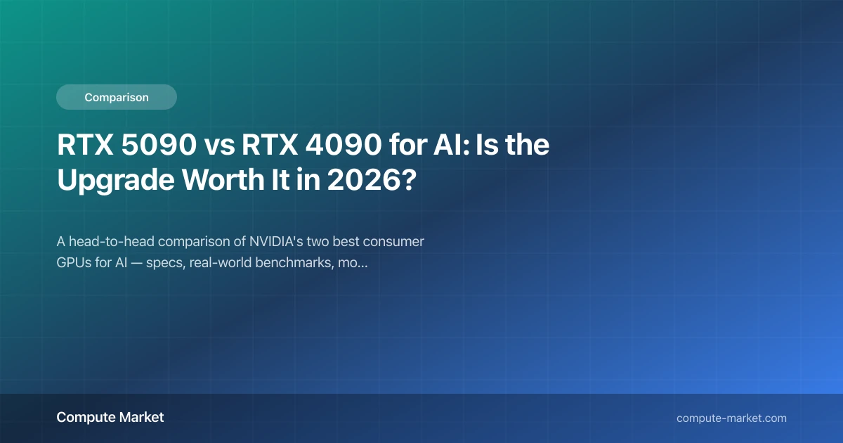 RTX 5090 vs RTX 4090 for AI 2026 — Price, Specs, Benchmarks | Compute ...